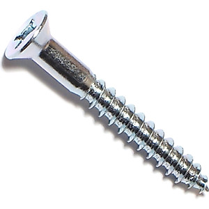Hard-to-Find Fastener 014973293482 Phillips Flat Wood Screws, 12 x 1-3/4, Piece-100 , zinc