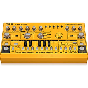 Behringer TD-3-AM Analog Bass Line Synthesizer with VCO/VCF, Yellow