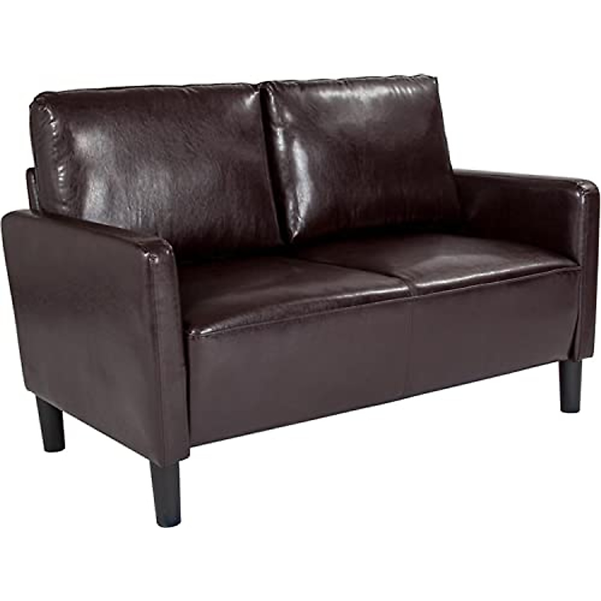 Flash Furniture Washington Park Upholstered Loveseat, Brown LeatherSoft