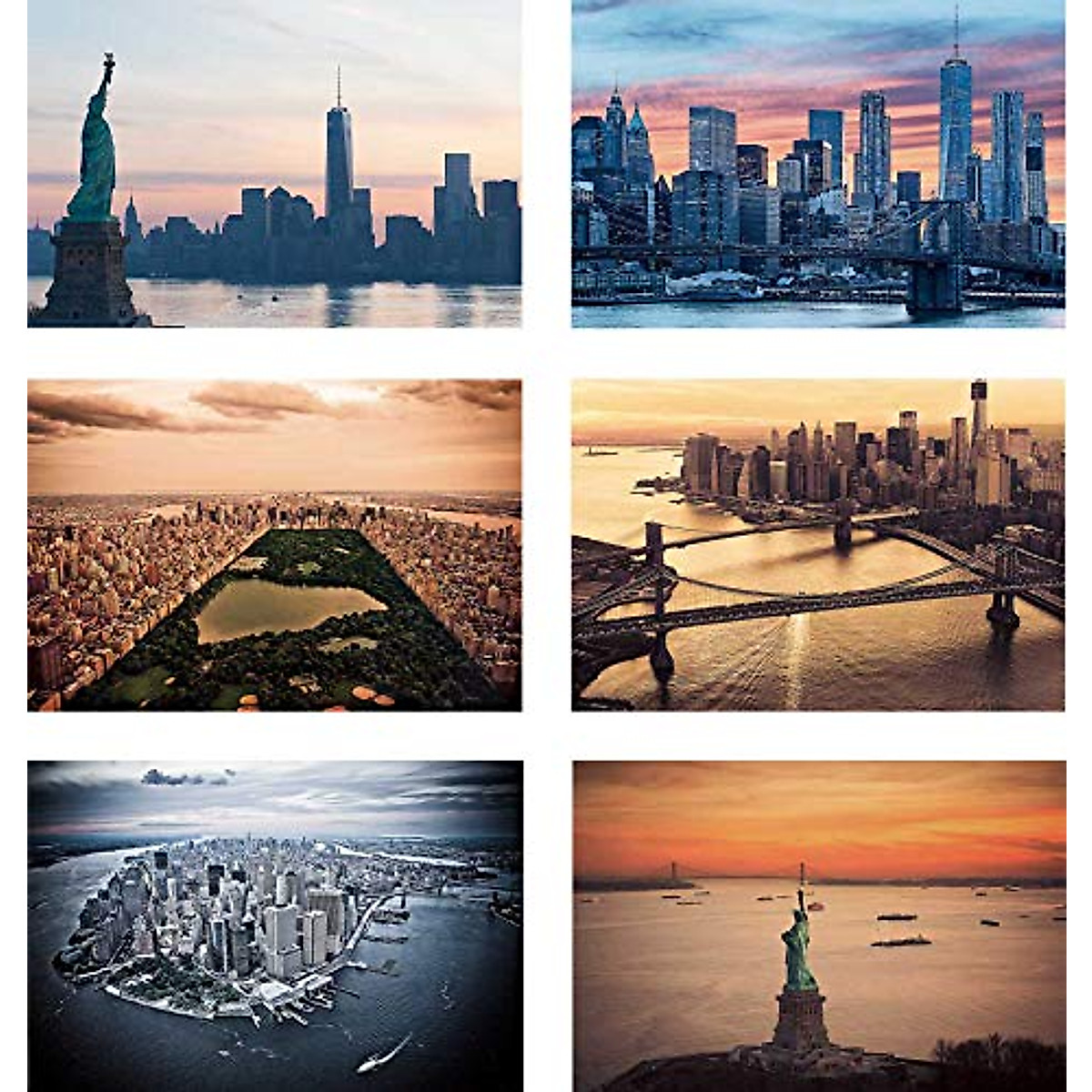 New York Postcards Set of 30 Styles. Collectible Edition of NYC Souvenirs Post Cards 4 x 6 of NY Landmarks, Skylines and Aerial Views. Made in USA