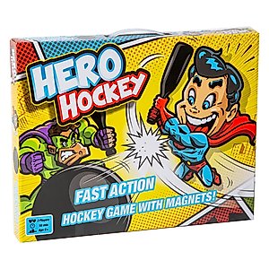 Marektoy Hero Hockey | Fast Action Hockey Game with Magnets | Skill and Dexterity Game for Adults and Kids | Fun Family Game | Ages 5 and up | 2 Players | Average Playtime 10 Minutes