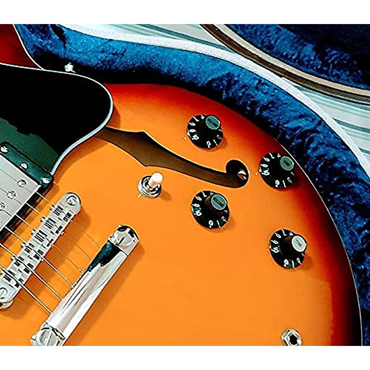 KAISH 4X Black with Silver Cap LP Guitar Witch Hat Knobs Top Hat Knob for Epi Les Paul SG