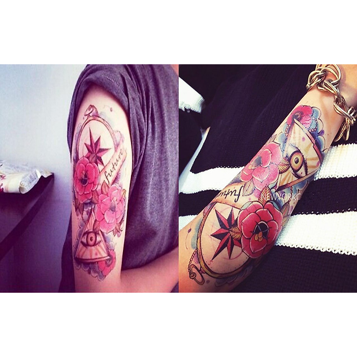 DaLin Extra Large Temporary Tattoos Full Arm and Half Arm Tattoo Sleeves for Men Women 20 Sheets