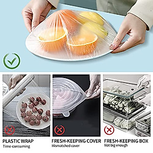 Homelove Fresh Keeping Bags, 200pcs Food Covers, Reusable Elastic Food Storage Covers, Plastic Sealing Elastic Stretch Adjustable Bowl Lids, Universal Kitchen Wrap Seal Bags for Cover Food