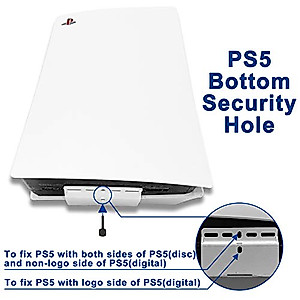 PS5 Wall Mount for Playstation 5 Disc Edition and Digital Edition (Mount The Console on Wall Near or Behind TV with Invisible Design), Including 2 Accessories Holders for Controller & Headset (White)
