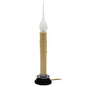 Creative Hobbies 7 Inch Electric Rustic Country Candle Lamp with On/Off Switch, 5 Foot Ivory Cord, Metal Base and 5W Silicone Bulb Included