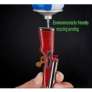 Vbnekose Wood Grain Double-Barrel Butane Lighter, Vintage, Compact, Simulates Double Mouth Open Flame, Press to Ignite, Refillable Adjustable Flame, Gift for Men Candles Camping (No Butane Fuel)