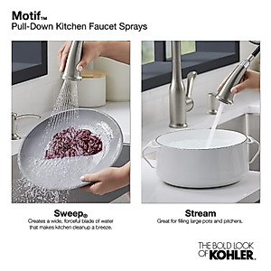 KOHLER REC23863-SD-2MB Motif Kitchen Faucet with Pull Down Sprayer and Soap Dispenser, Kitchen Sink Faucet in Vibrant Brushed Moderne Brass