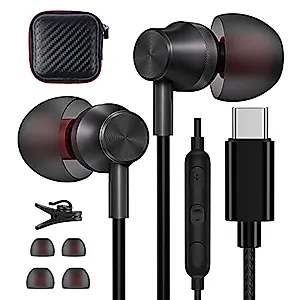 ACAGET USB C Headphones, USB Type C Earphones for Galaxy S23 Plus S22 Ultra Headset with Mic Wired Earbuds Noise Cancelling Headphone for Samsung S21 S20 FE A53 5G Pixel 6 7 Pro OnePlus 11 10 Pro 9 8T