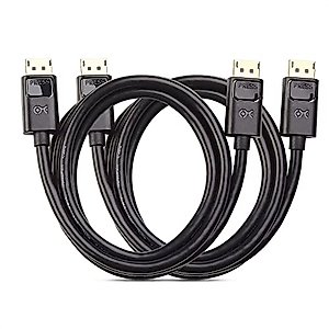 Cable Matters 2-Pack 4K DisplayPort to DisplayPort Cable (DP to DP Cable, Display Port Cable) 6 Feet - 4K 60Hz, 2K 144Hz Monitor Support