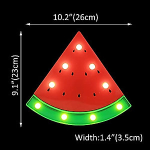 LED Marquee Signs Watermelon Night Lights, Battery Operated Watermelon Shaped Desk Table Lamp for Christmas Kids, Baby, Child, Girl Gift, Nursery Room, Wall Decor- Red Watermelon