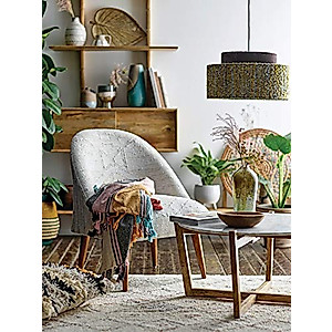 Creative Co-Op DF2410 60" L x 50" W Recycled Cotton Blend Striped Braided Fringe Throw, Multicolor