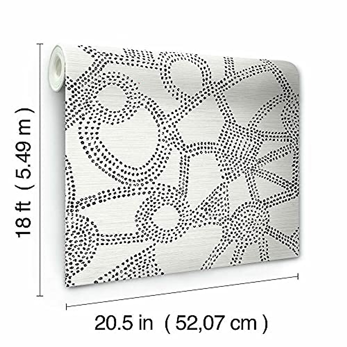 RoomMates RMK12235PL Nikki Chu White and Black Amhara Peel and Stick Wallpaper, Roll, White/Black