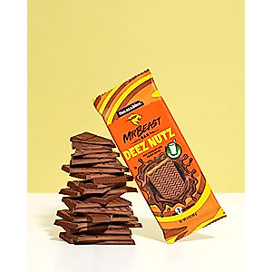 Feastables MrBeast Milk Chocolate Bars with Peanut Butter - Deez Nuts - Made with Grass-Fed Milk Chocolate and Organic Cocoa. Only 7 Ingredients, 10 Count
