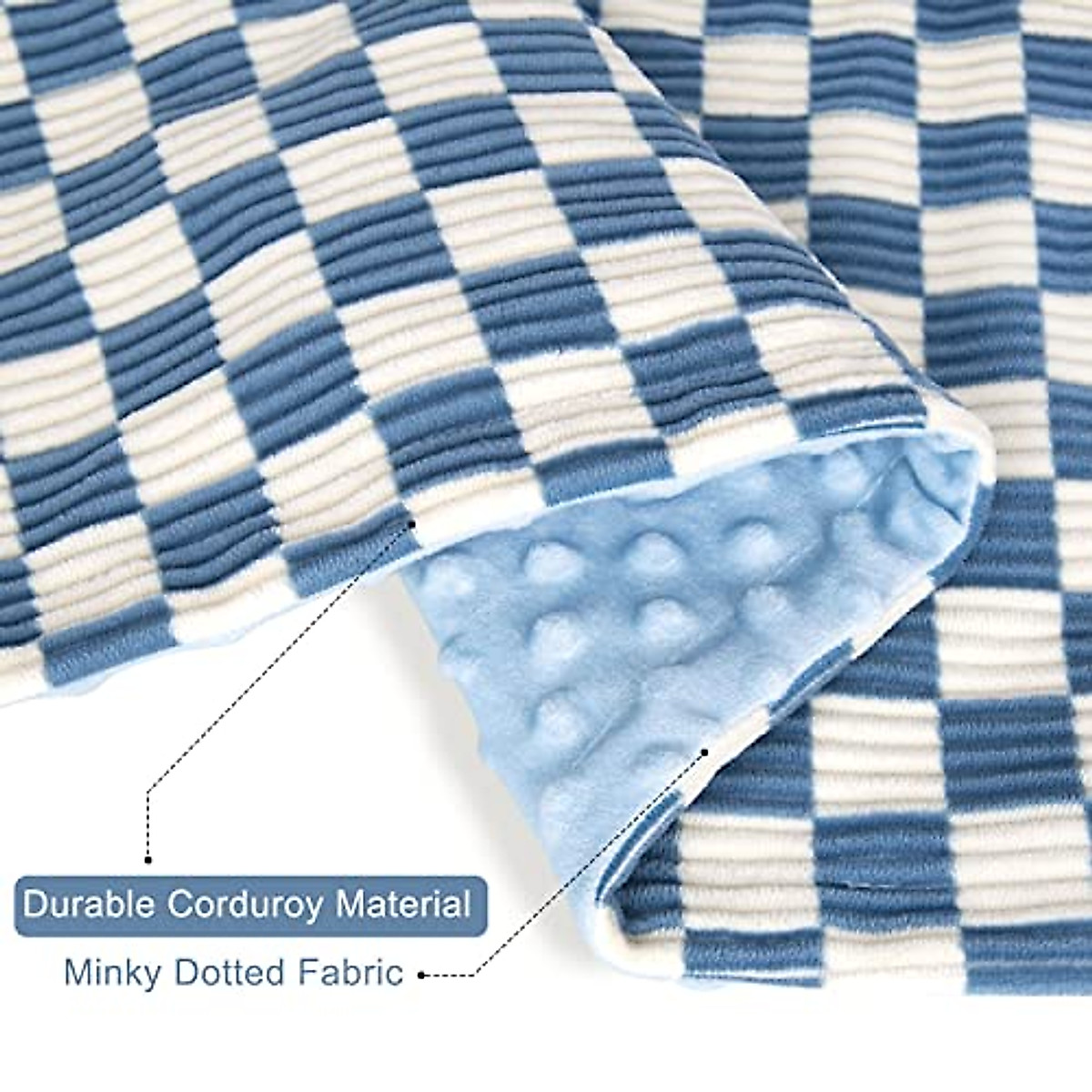 BEILIMU Baby Blanket+Dinosaur Security Blanket for Boys Girls 3D Checkerboard Grid Ultra- Soft Cozy Corduroy Toddler Blanket for Kids