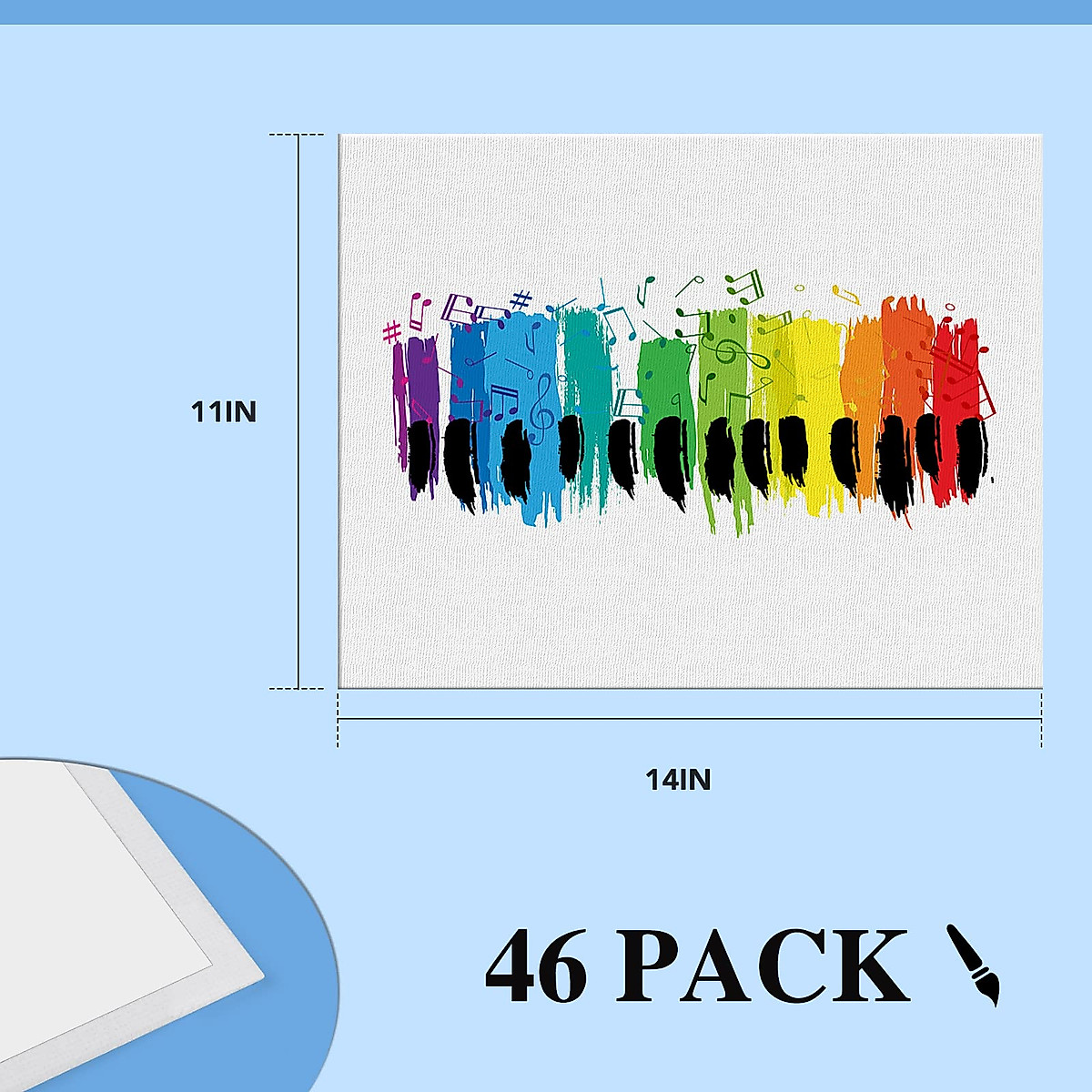 Canvas Panels for Painting 11x14 Inch, 46 Pack Painting Canvas, Blank Canvas Boards for Painting, Canvas Panels for Oil Paint, Watercolor, Acrylic Paint, Gouache and Tempera, DIY.