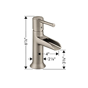 hansgrohe Talis C Classic Low Flow Water Saving 1-Handle 1 7-inch Tall Bathroom Sink Faucet in Brushed Nickel, 14127821