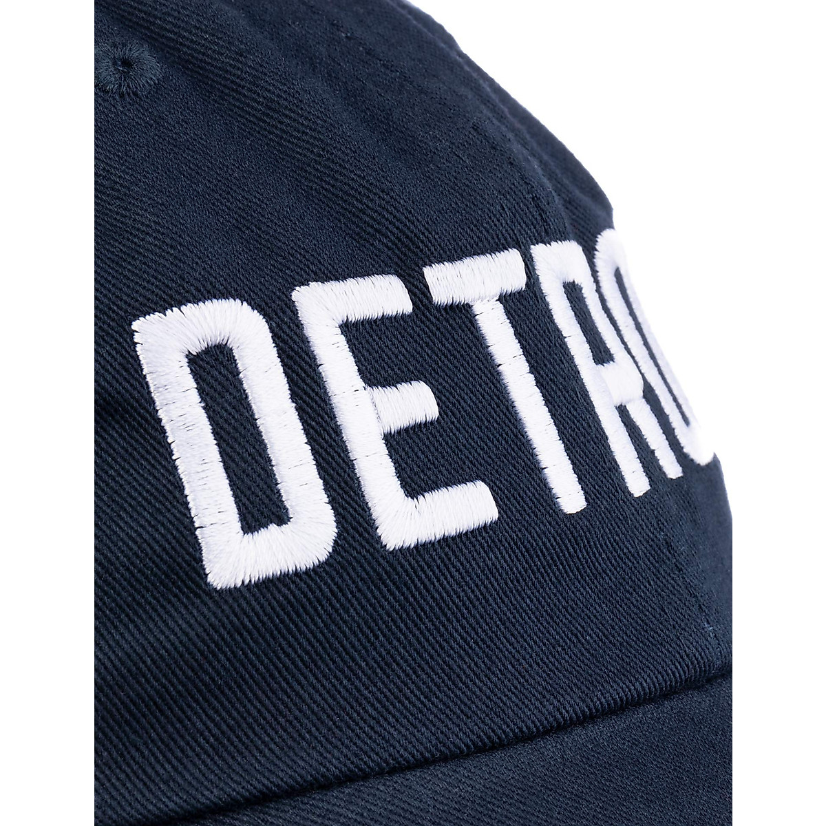 Ann Arbor T-shirt Co. Detroit | Classic Retro City Detroiter 313 Cool Michigan Men's or Women's Cap Dad Hat- Navy