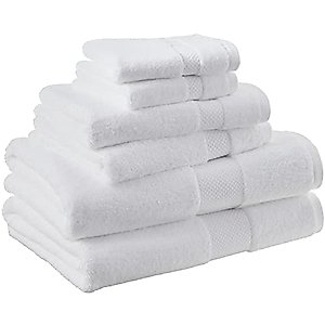 Amazon Aware 100% Organic Cotton Plush Bath Towels - 6-Piece Set, White