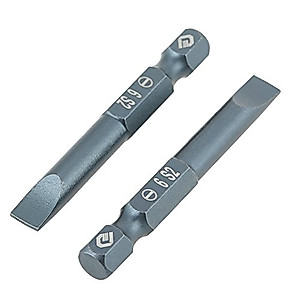 10pcs 50mm Slotted Screwdriver Bits Set Magnetic Flat Head 1/4 Inch Hex Shank,S2 Alloy Steel H6.3 * 50*SL6mm