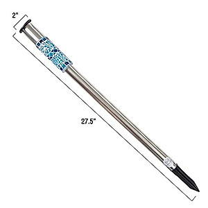 Solar Outdoor LED Light, Battery Operated Stainless Steel Mosaic Column Path and Walkway Lights For Landscape, Patio, Pathways by Pure Garden