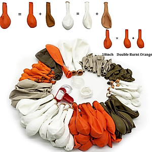 Longwu 143pcs Burnt Orange Balloons Terracotta Balloon Arch Kit Rust Balloons Double Stuffed Cream Peach Balloon for Fall Winter Baby Shower Halloween Decorations