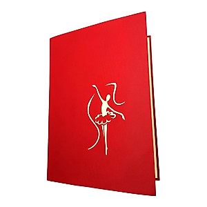 iGifts And Cards Inspirational Ballet Dancers 3D Pop Up Greeting Card - Orchestra, Beautiful, Curtains, Stage, Half-Fold, Birthday, Thinking of You, Retirement, Congratulations