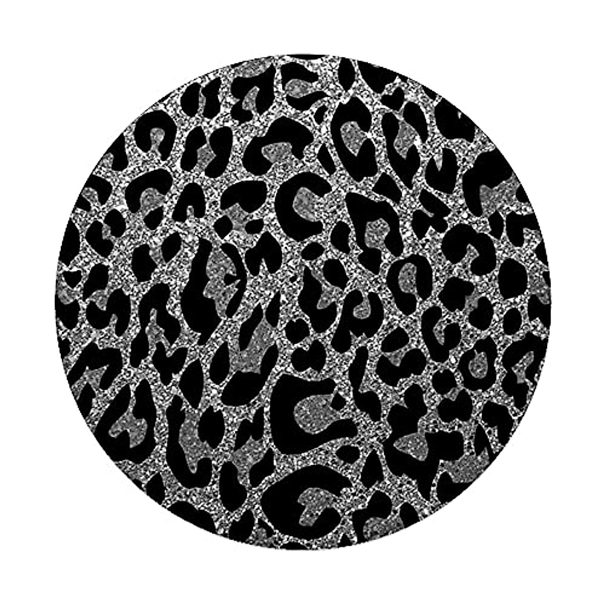 Black Silver Leopard Print PopSockets Swappable PopGrip