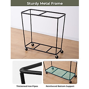 StorageWorks Laundry Sorter Cart with 2 Sections, 390L Laundry Cart with Wheels, Extra Large Double Laundry Hamper, Laundry Basket Divider for Hotel, Home, Green, 1-Pack