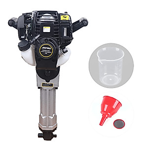 4 Stroke 1200W Gas Powered Demolition Hammer 37.7cc Heavy Duty Concrete Breaker 8500RPM Jack Hammer Demolition Drills with Flat Chisel Bull Point Chisel