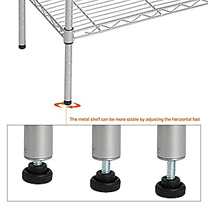 Karl home 5-Shelf Metal Shelves Heavy Duty Adjustable Wire Shelving Unit, 551Lbs Capacity Freestanding Storage Rack for Kitchen, Laundry, Bathroom, Garage, Living Room (Silver)