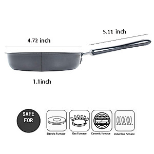 Valuu Nonstick Frying Pan Small Egg Pancake Round Mini Non Stick Fry Pan 4.7-inch