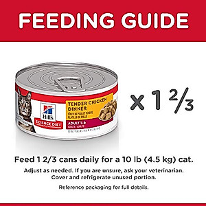 Hill's Science Diet Canned Wet Cat Food, Adult, Tender Chunks & Gravy Recipes, 5.5 oz. Cans, 24-Pack