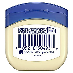 Vaseline Petroleum Jelly For Dry Cracked Skin Cocoa Butter 1.75 oz, 144 count
