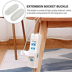 Cabilock 10pcs Power Strip Socket Fixator Wall Mount Power Strips Cable Organizers Punch Free Self Adhesive Socket Remote Control Holder for Home 10Ã—3.7cm