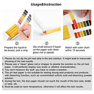 2 Pack pH Test Strips Universal pH 1-14 Test Paper Litmus Test Paper 160 Strips for Saliva Urine Water Soil and Chemistry Experiments (2 Pack with Storage Case)