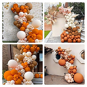 147pcs Fall Balloon Arch Kit Thanksgiving Balloon Arch Fall Boho Balloon Garland Kit with Burnt Orange Balloons for Wedding Thanksgiving Baby Shower Fall Birthday Party Decorations