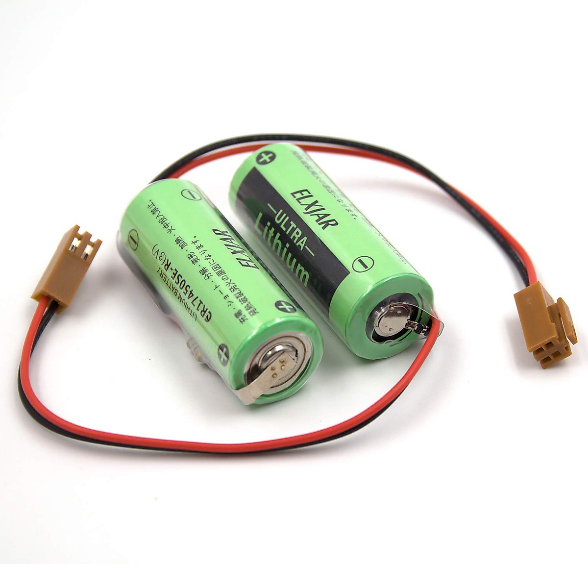 (2-Pack) 3V 2200mAh PLC Replacement Battery for SANYO CR17450SE-R A98L-0031-0012 - CR17450-17450, FANUC CNC Series Power Mate iD, PowerMate iH, 0i-B/0i-Mate-B, 15-B, 15i-A, 15i-B, 16/18-B, 16i/18i/21i