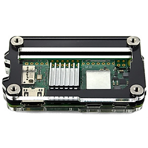 C4Labs Zebra Zero 2 Heatsink and GPIO Access Case for The Raspberry Pi Zero 2 - Black Ice, Single