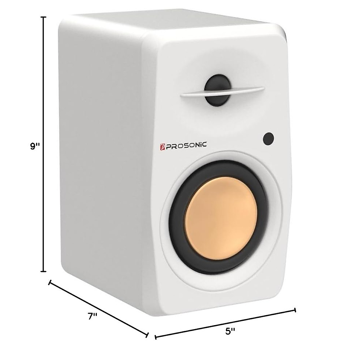 Prosonic BT30 Active Powered Bluetooth Bookshelf Speakers, Studio Monitor, Home Theater, Turntable, with Optical Input, Coaxial Input, 2X RCA Aux Line Input, 80 Watts, (White)