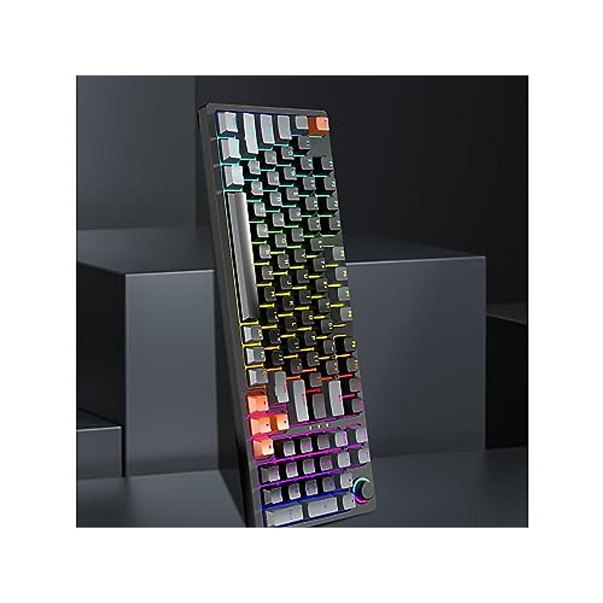 SAMA SM68 Wireless Gaming Mechanical Keyboard Type C 2.4G Bluetooth Third Mode Keyboard 68 Keys RGB Multifunctional PC Keyboard for Windows/MAC Purple