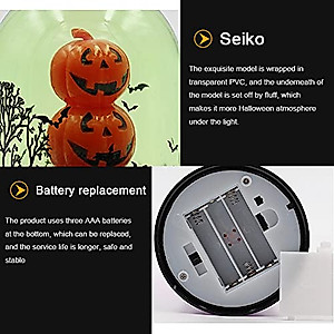 Ochine Halloween Snow Globe Lantern Decoration Lighted Garden Halloween Pumpkin Rustic Lantern Battery Operated Led Lamp Candle Fall Decorations Halloween Party Haunted House Home Tabletop Decor