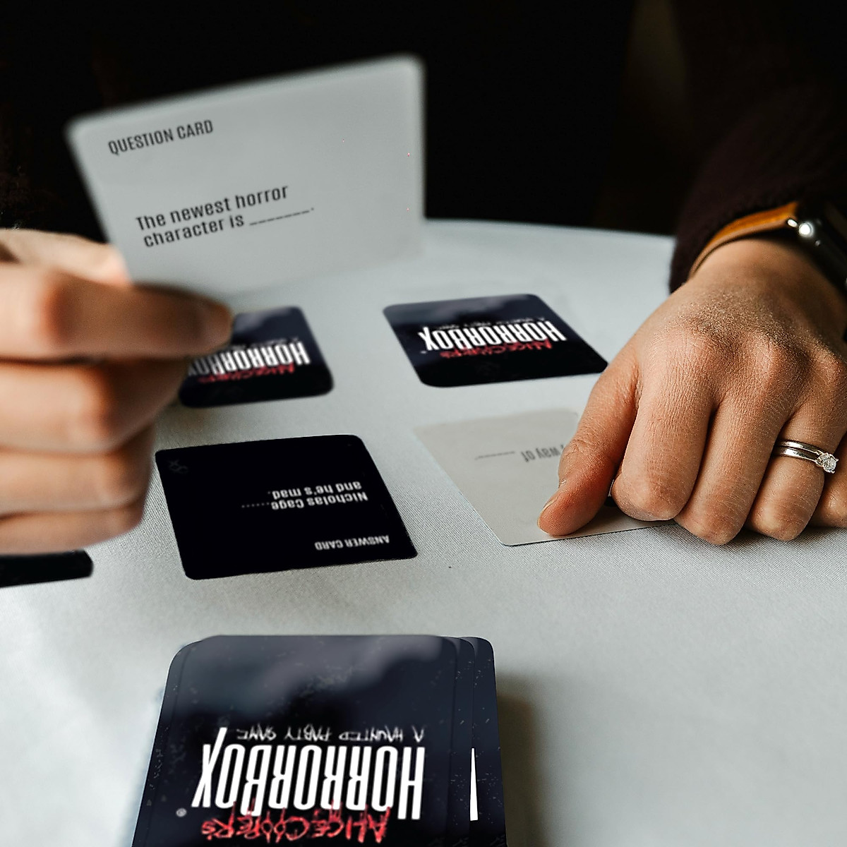 FITZ Alice Cooper's HorrorBox - The Ultimate Horror Movie Party Game! Hilariously Spooky Card Game for Family Game Night, Ages 14+, 4-10 Players, 30-60 Min Playtime, Made Games