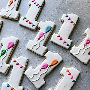 Number 1 Cookie Cutter 2-Pc. Set Made in USA by Ann Clark, 3.25", 4.5"