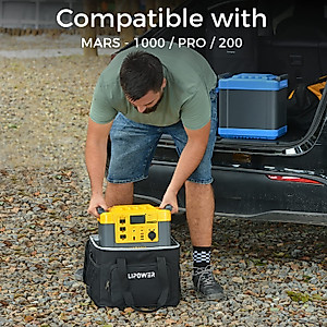 LIPOWER Carrying Case Compatible with MARS-1000W portable Power Station, Storage Bag IP54 Dustproof Waterproof and Multiple Pockets for Charging Cable and Accessories