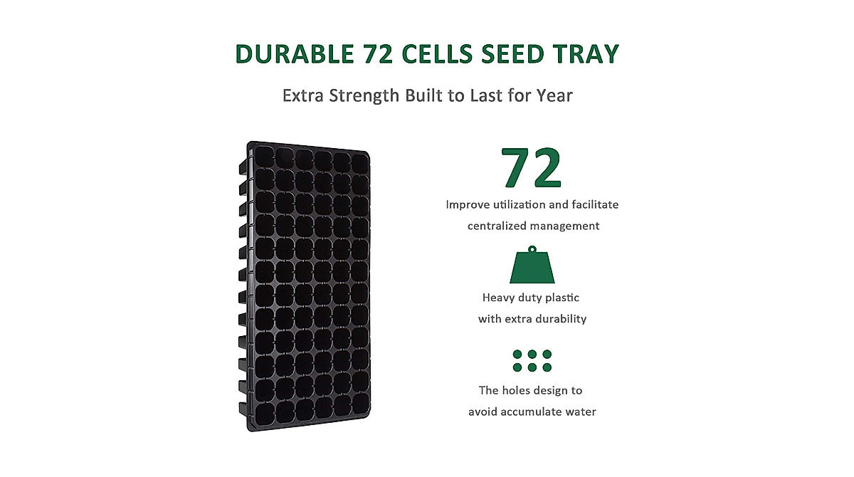 AIFUSI 72-Cell Seed Starter Kit: Reusable Trays for Germination