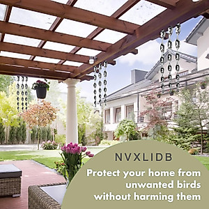 12" Woodpecker Repellent Reflective Sticks Decorative Wind Powered Rotating Bird Control Patio Pool Reflective Strips for Christmas Decoration (10 Pack Silver)