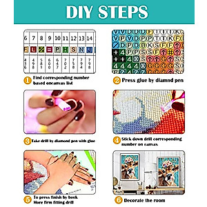 TINY FUN Diamond Painting Kits for Adults&Kids DIY 5D Diamond Art Paint with Round Diamonds Full Drill Cow Gem Art Painting Kit for Home Wall Decor Gifts(12x16inch/30×40cm)