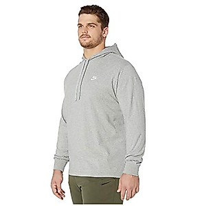 Nike Men's Sportswear Club Jersey Pullover Hoodie, Fleece Hoodies for Men, Dark Grey Heather/White, XL