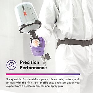 3M Performance Gravity HVLP Atomizing Head Refill Kit, 26714, Size 1.4, Orange, for use Performance Spray Gun PPS 2.0 Paint Cups, 5 Pack